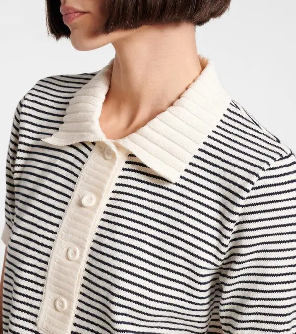 FRAME Striped Cotton Polo Shirt