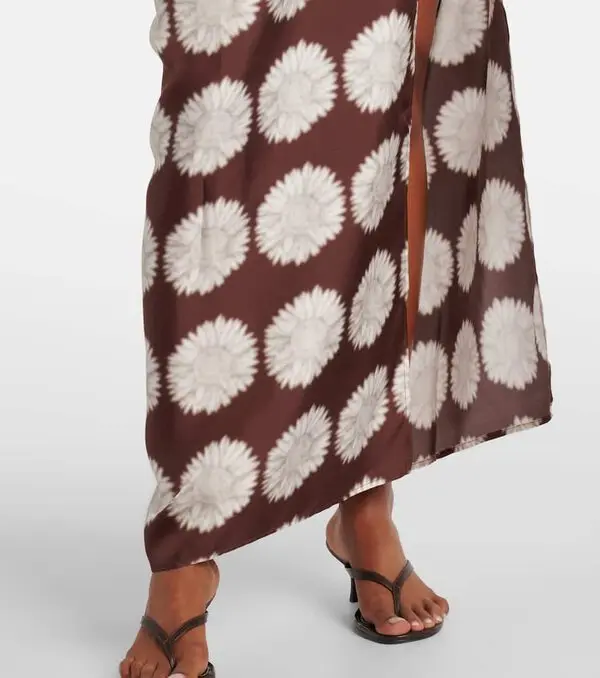 Asceno Printed Silk Beach Cover-up