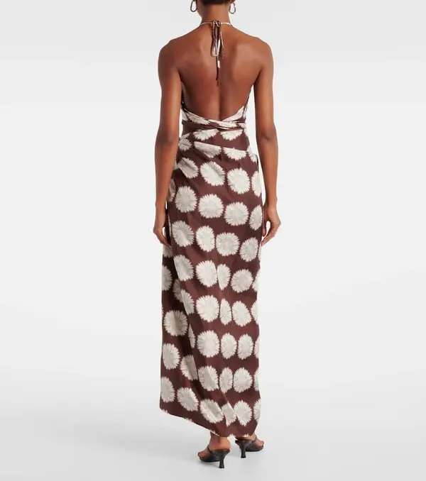 Asceno Printed Silk Beach Cover-up