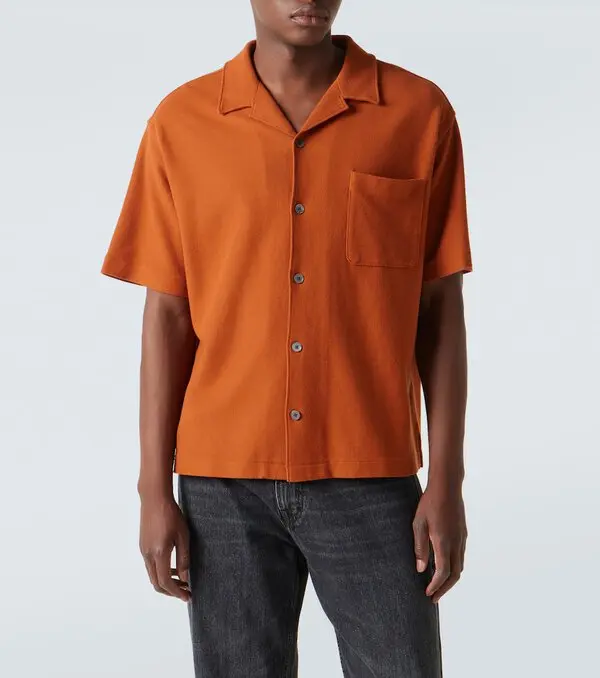 FRAME Cotton Pique Bowling Shirt