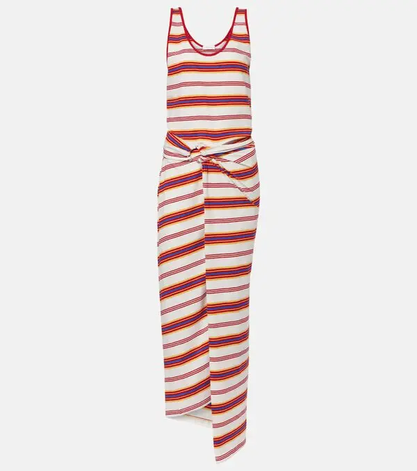 Rabanne Striped Cotton-blend Jersey Maxi Dress - Multicoloured