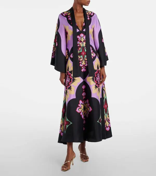 La DoubleJ Palazzo Placee Silk Twill Maxi Dress