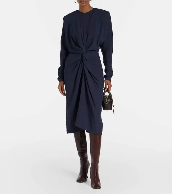 Stella McCartney Gathered Satin Midi Dress