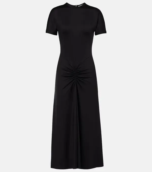 Victoria Beckham Gathered Midi Dress - Black