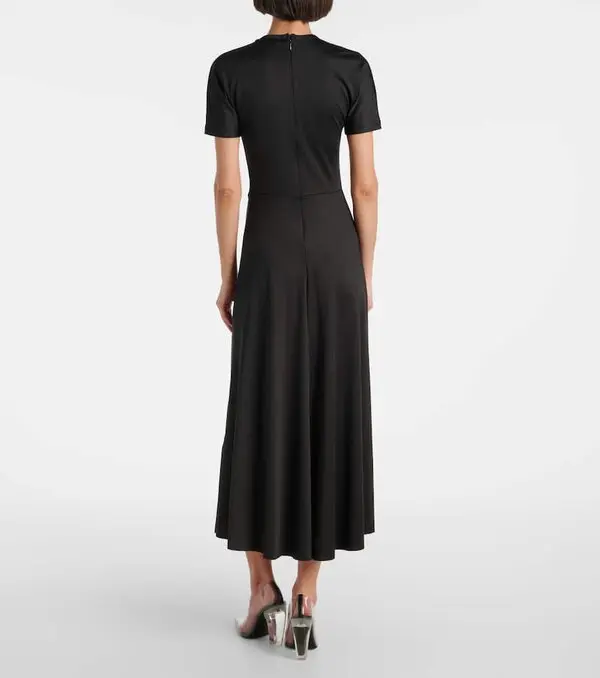 Victoria Beckham Gathered Midi Dress - Black