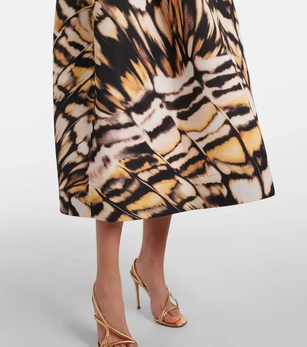 Oscar De La Renta Printed Faille Cocktail Dress