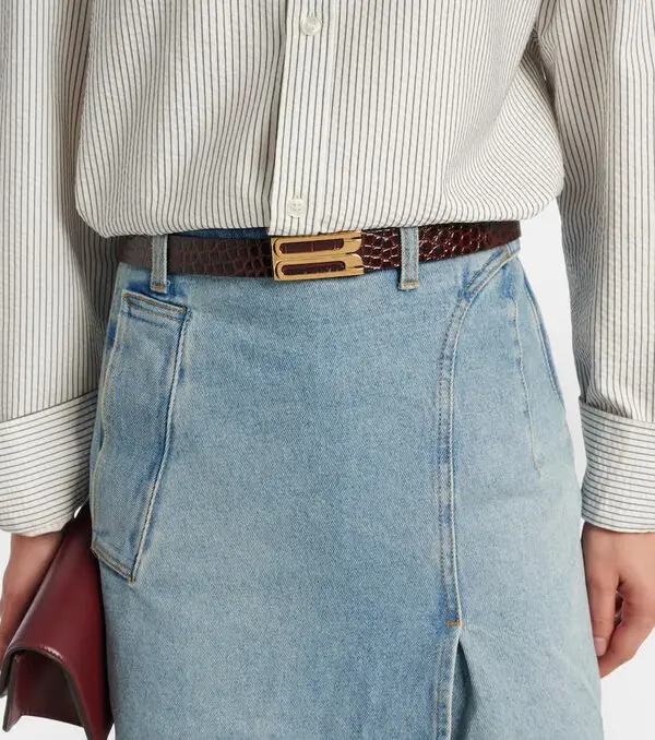 Victoria Beckham Croc-effect Leather Belt