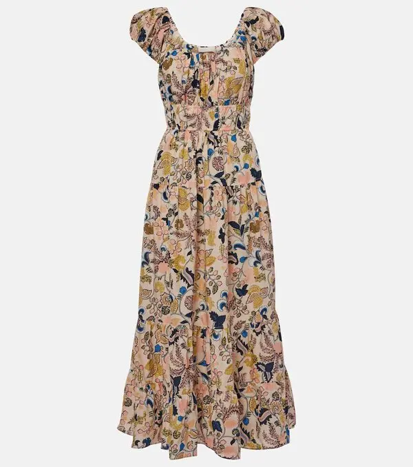 Ulla Johnson Paloma Printed Cotton Poplin Midi Dress
