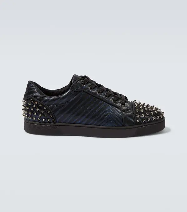 CHRISTIAN LOUBOUTIN Seavaste Embellished Lace-up Sneakers - Black