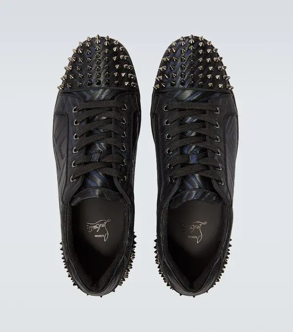 CHRISTIAN LOUBOUTIN Seavaste Embellished Lace-up Sneakers - Black