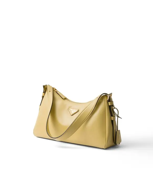 Prada Medium Leather Shoulder Bag - Yellow