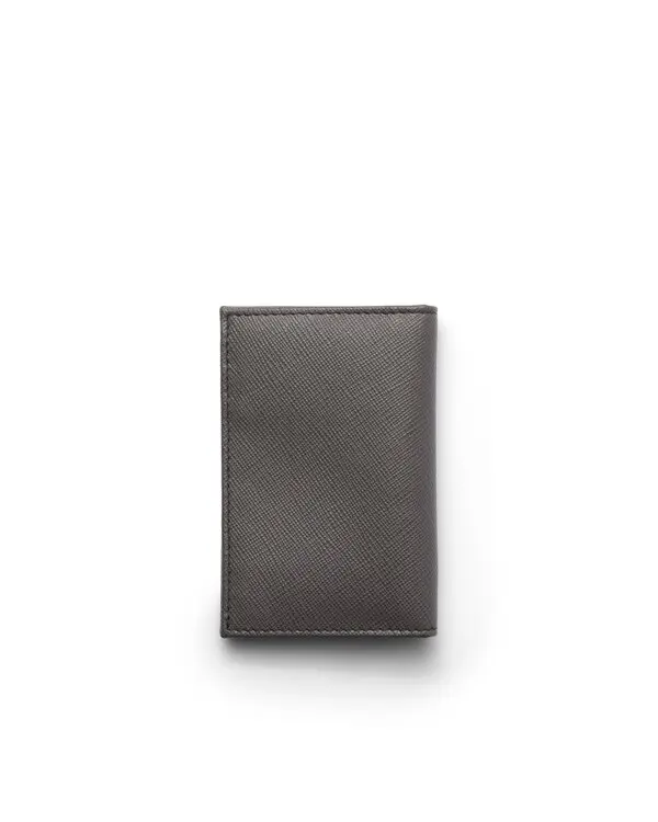 Prada Saffiano Leather Card Holder - Grey
