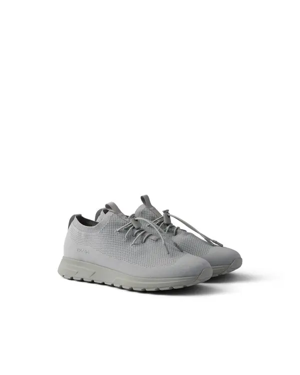 Prada Prax Stretch Knit Sneakers - Grey