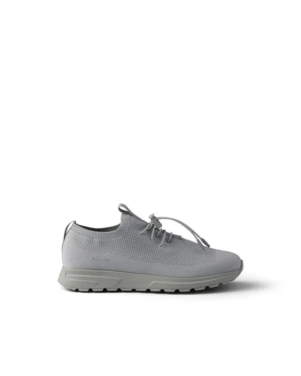 Prada Prax Stretch Knit Sneakers - Grey