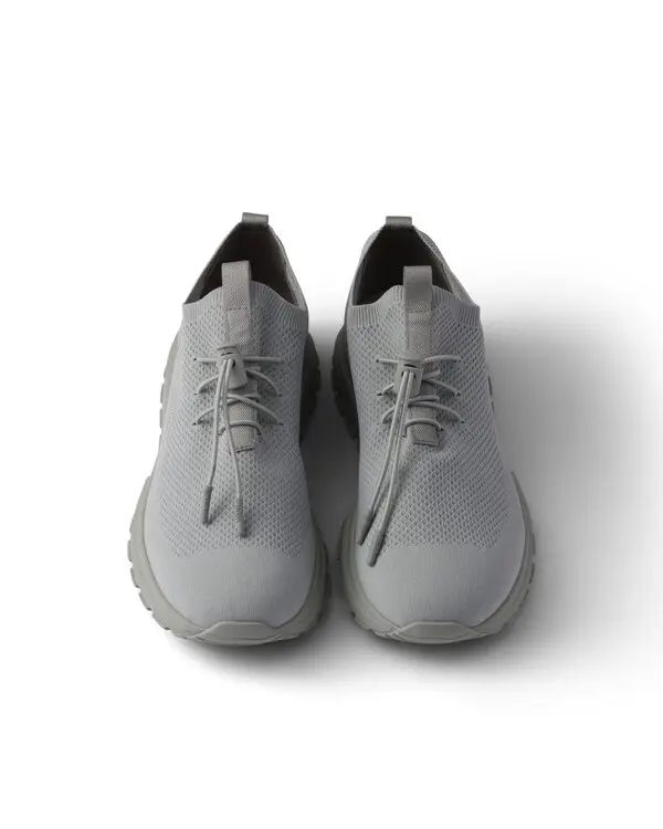 Prada Prax Stretch Knit Sneakers - Grey