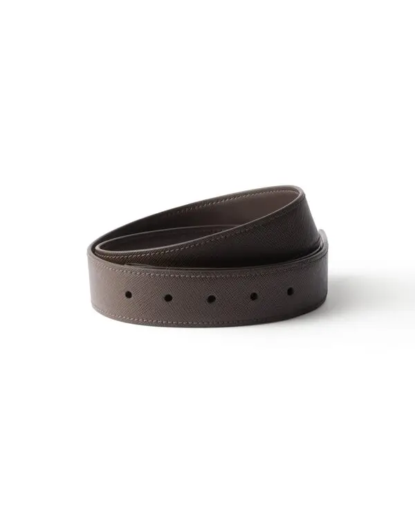 Prada Saffiano Leather Belt Strap - Brown