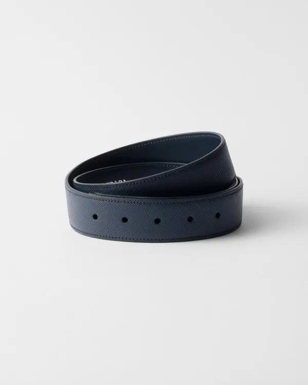 Prada Saffiano Leather Belt Strap - Baltic Blue