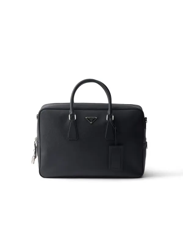 Prada Saffiano Leather Work Bag - Black