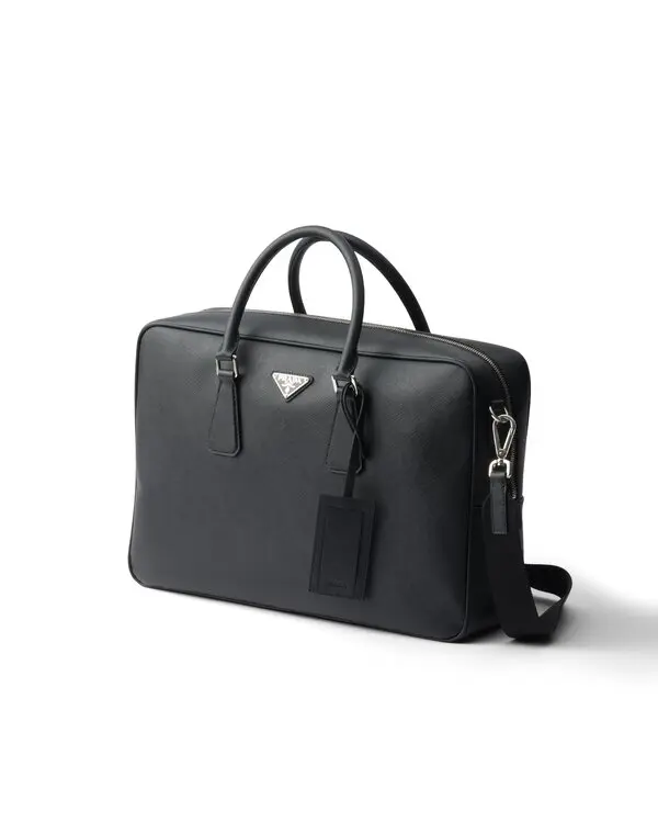 Prada Saffiano Leather Work Bag - Black