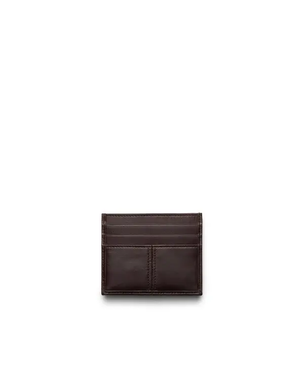 Prada Leather Card Holder - Brown
