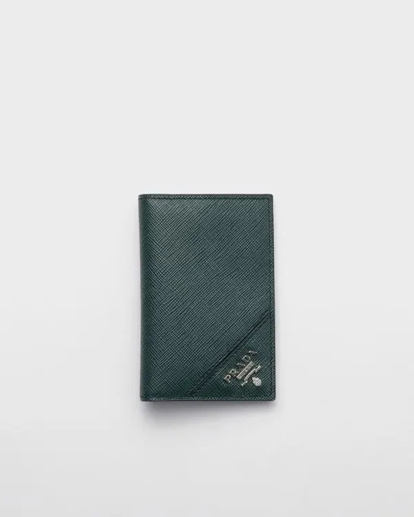 Prada Saffiano Leather Card Holder - Emerald Green