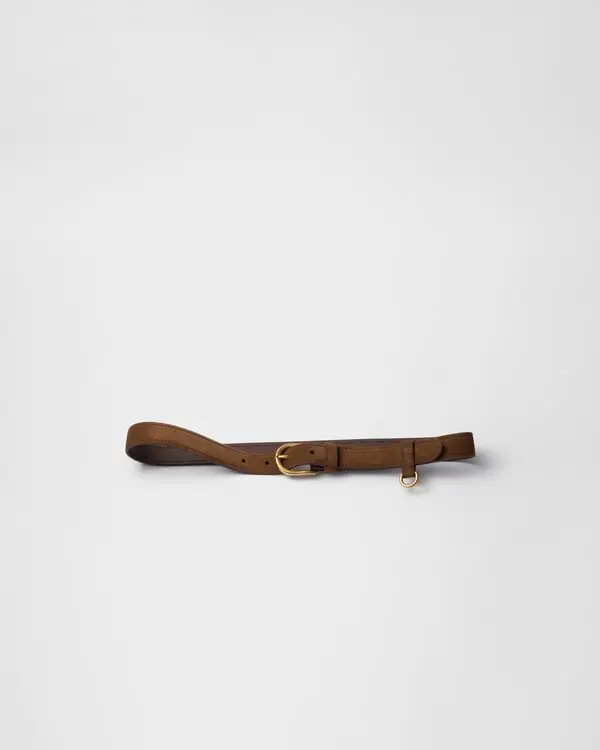 Prada Suede Belt - Cocoa Brown