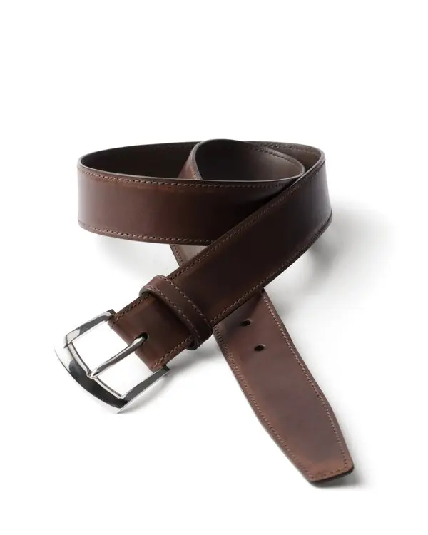 Prada Leather Belt Strap - Brown