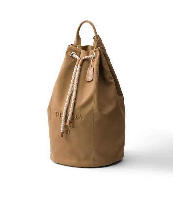 Prada Canvas Duffle Bag With Embroidered Logo - Brown