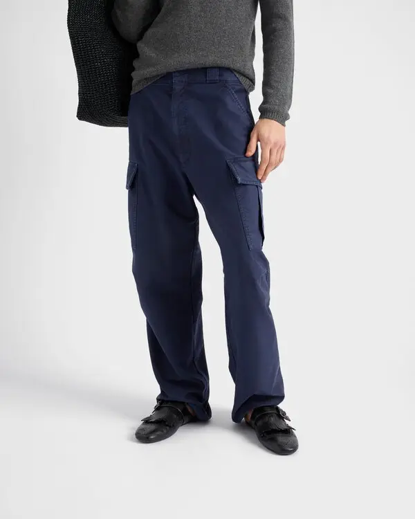 パンツ 00s PRADA cotton slacks dark navy Navy Stretch technical fabric pants | PRADA - United States