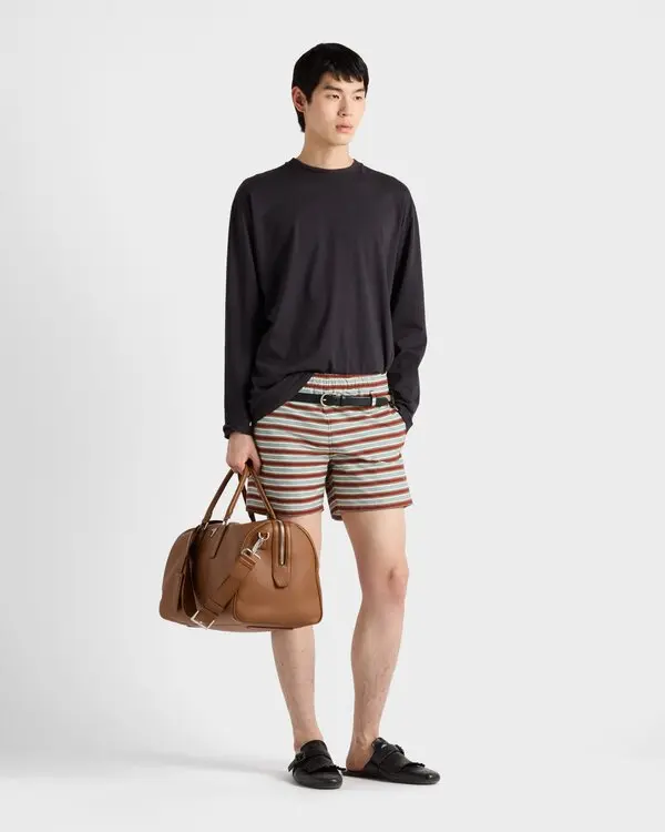 Prada Technical Fabric Swim Trunks - Cocoa Brown