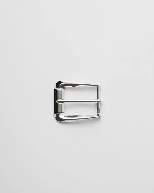 Prada Belt Buckle With Engraved Logo - Silver