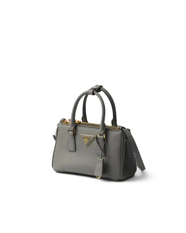 Prada Galleria Mini Saffiano Leather Bag - Grey