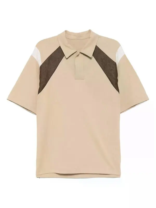 CROQUIS Panelled Polo Shirt - Brown