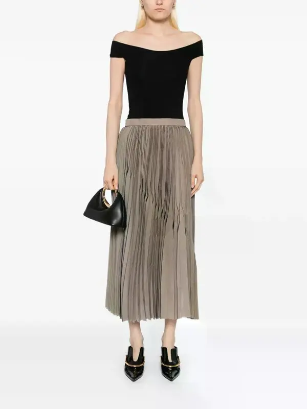 LESS Printed Pleated Skirt