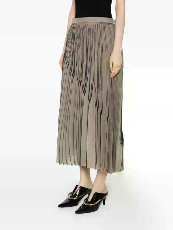LESS Printed Pleated Skirt