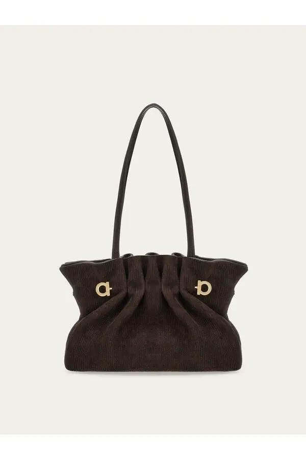 FERRAGAMO Shoulder Bag With Gancini Pin - Red