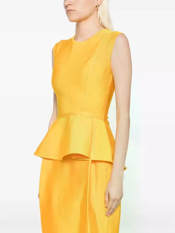HERVE L. LEROUX Bandage Peplum Top - Yellow