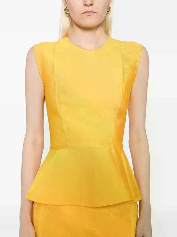 HERVE L. LEROUX Bandage Peplum Top - Yellow