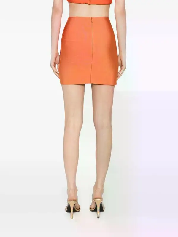 HERVE L. LEROUX Bandage Mini Skirt - Orange