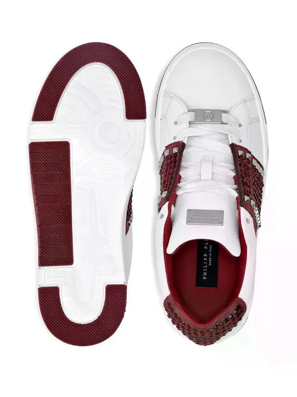 Philipp Plein Stud-embellished Low-top Sneakers - Red
