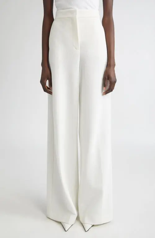 Max Mara Ponte Knit Wide-leg Trousers - White