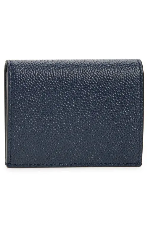 Thom Browne 4-bar Grained Leather Bifold Card Case