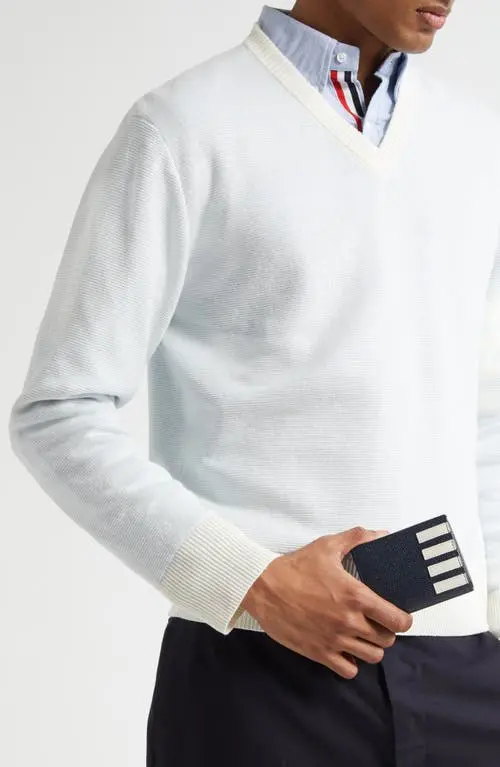 Thom Browne 4-bar Grained Leather Bifold Card Case