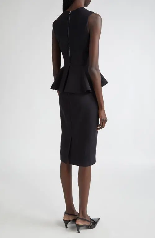 Max Mara Cosmos Sleeveless Knit Peplum Dress