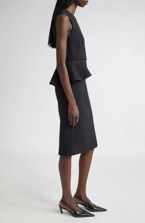 Max Mara Cosmos Sleeveless Knit Peplum Dress