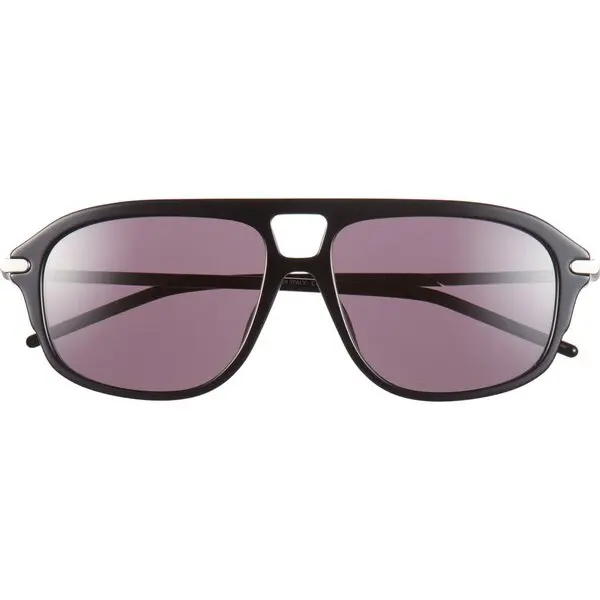 Givenchy Pilot Sunglasses - Shiny Black / Smoke