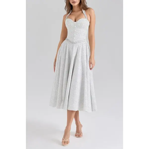 House Of Cb Georgie B Sleeveless Midi Dress - Micro Spot