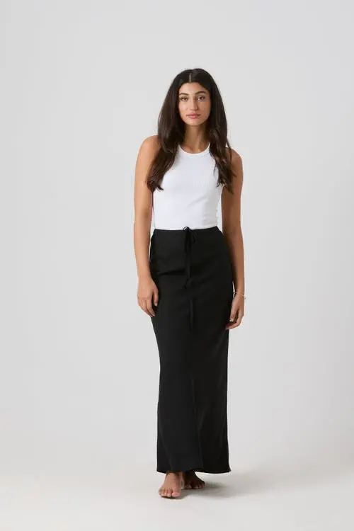 BY TESS COLLECTION A-line Maxi Skirt - Black