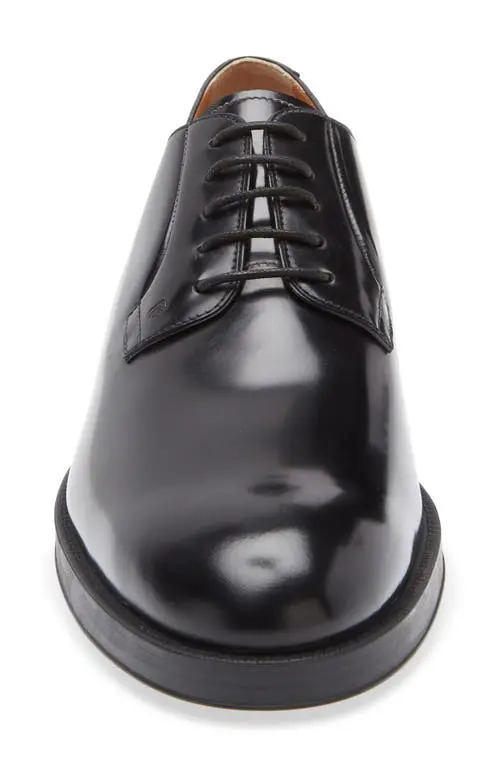TOD'S Plain Toe Leather Derby - Nero
