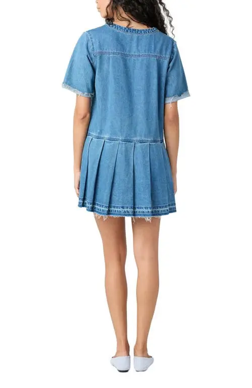 TT STUDIOS Coco Pleated Denim Mini Dress